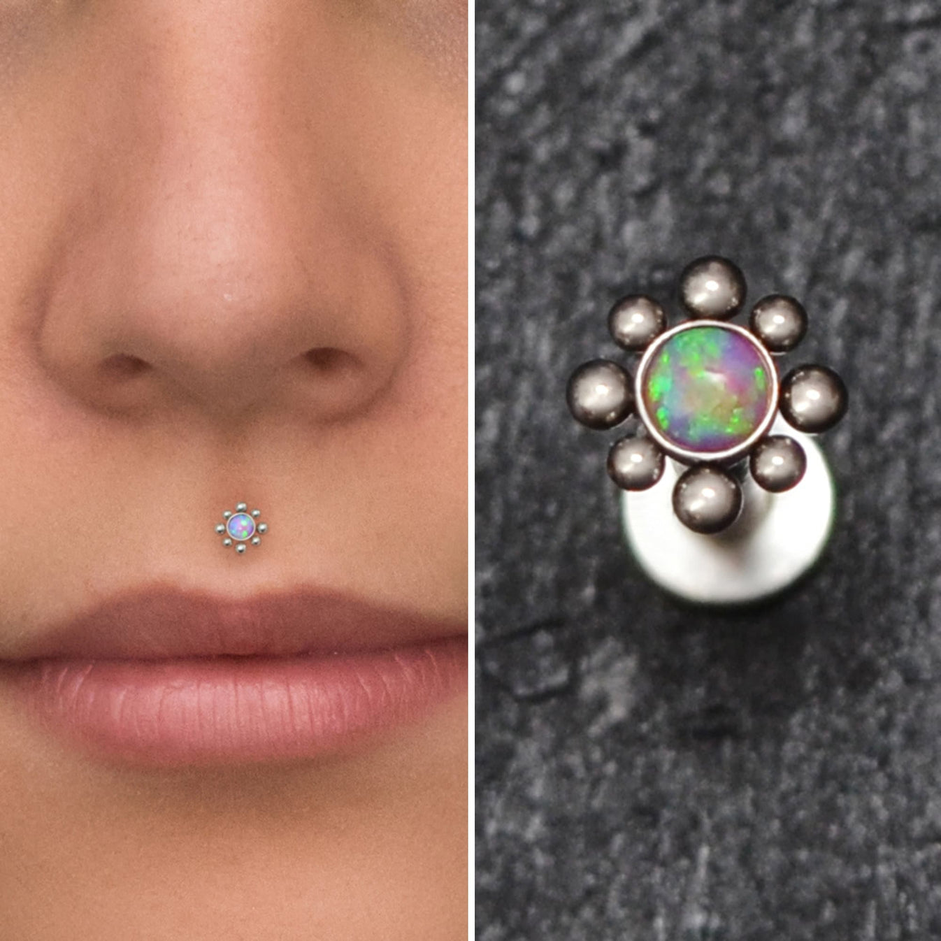 Titanium Lip Ring Opal – TitaniumFashion