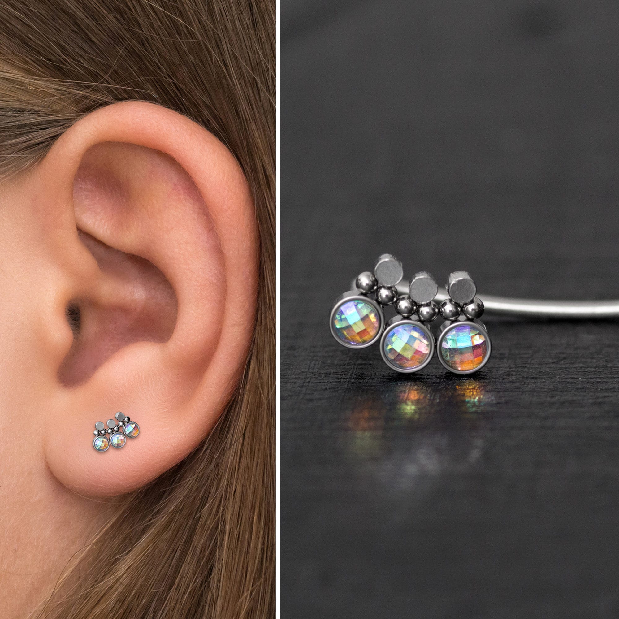 TitaniumFashion Surgical Steel Ear Crawler Earrings