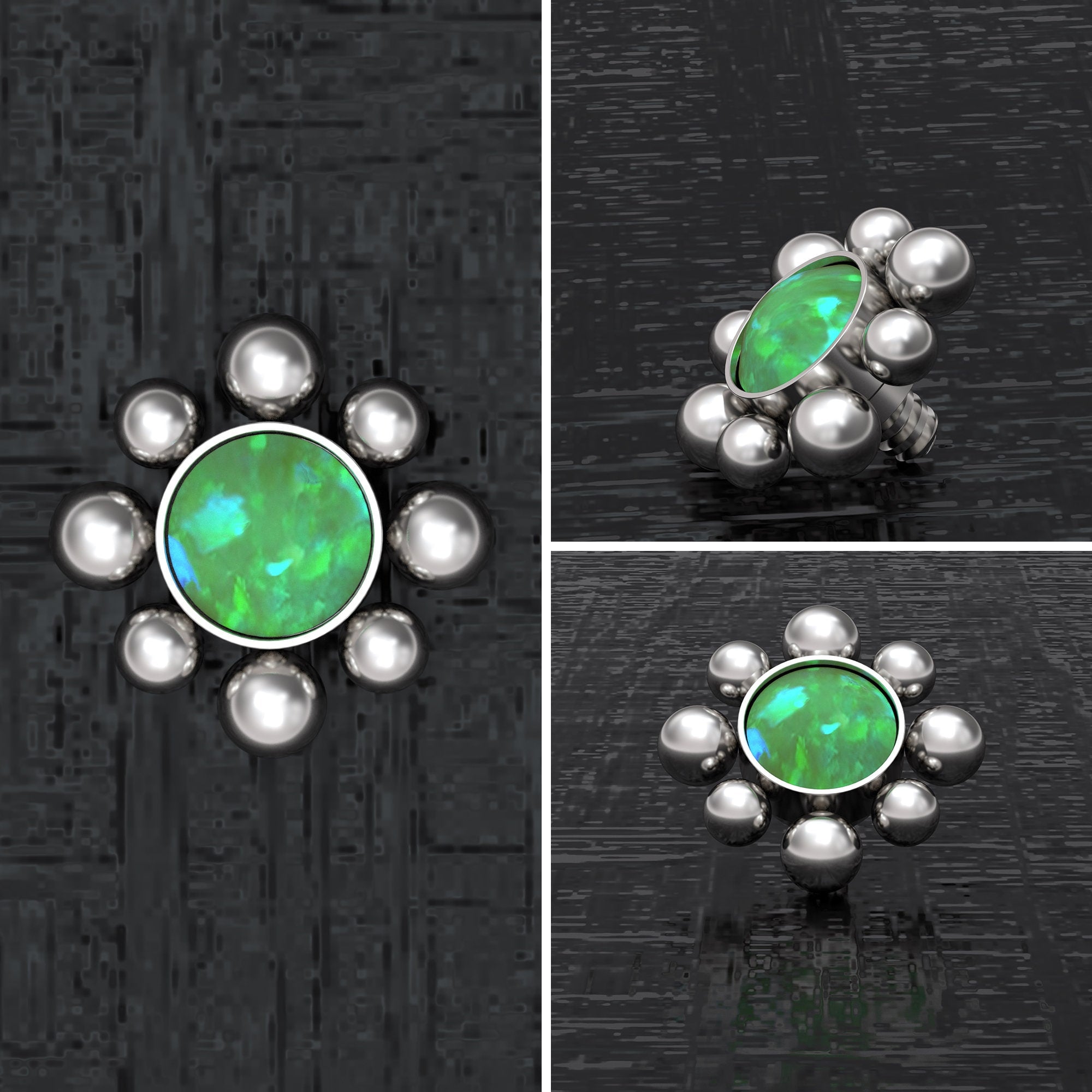 Surgical Steel Dermal Jewelry Opal – TitaniumFashion
